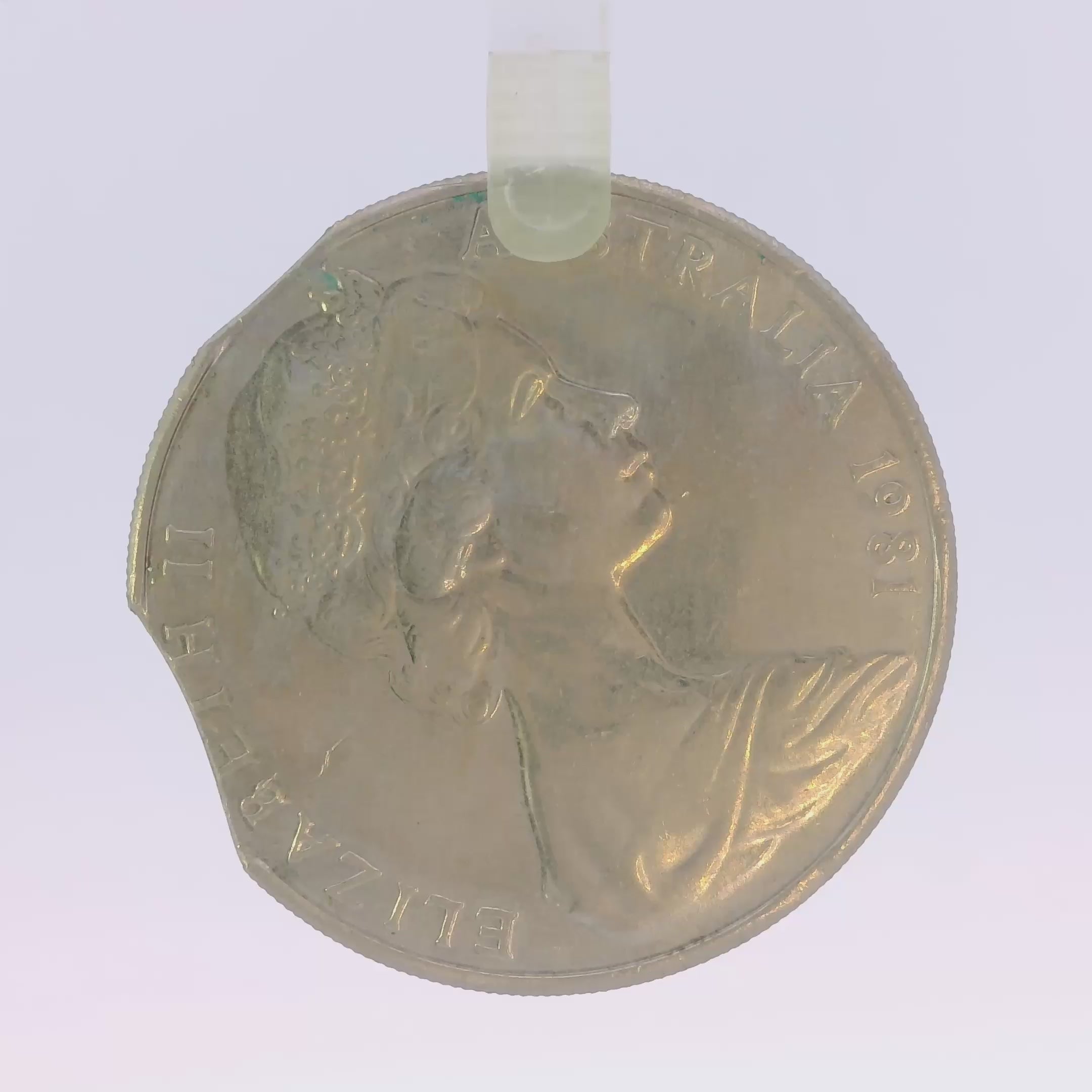 1981 20 Cent Coin - Extremely Fine Double Clipped Rim Bite ...